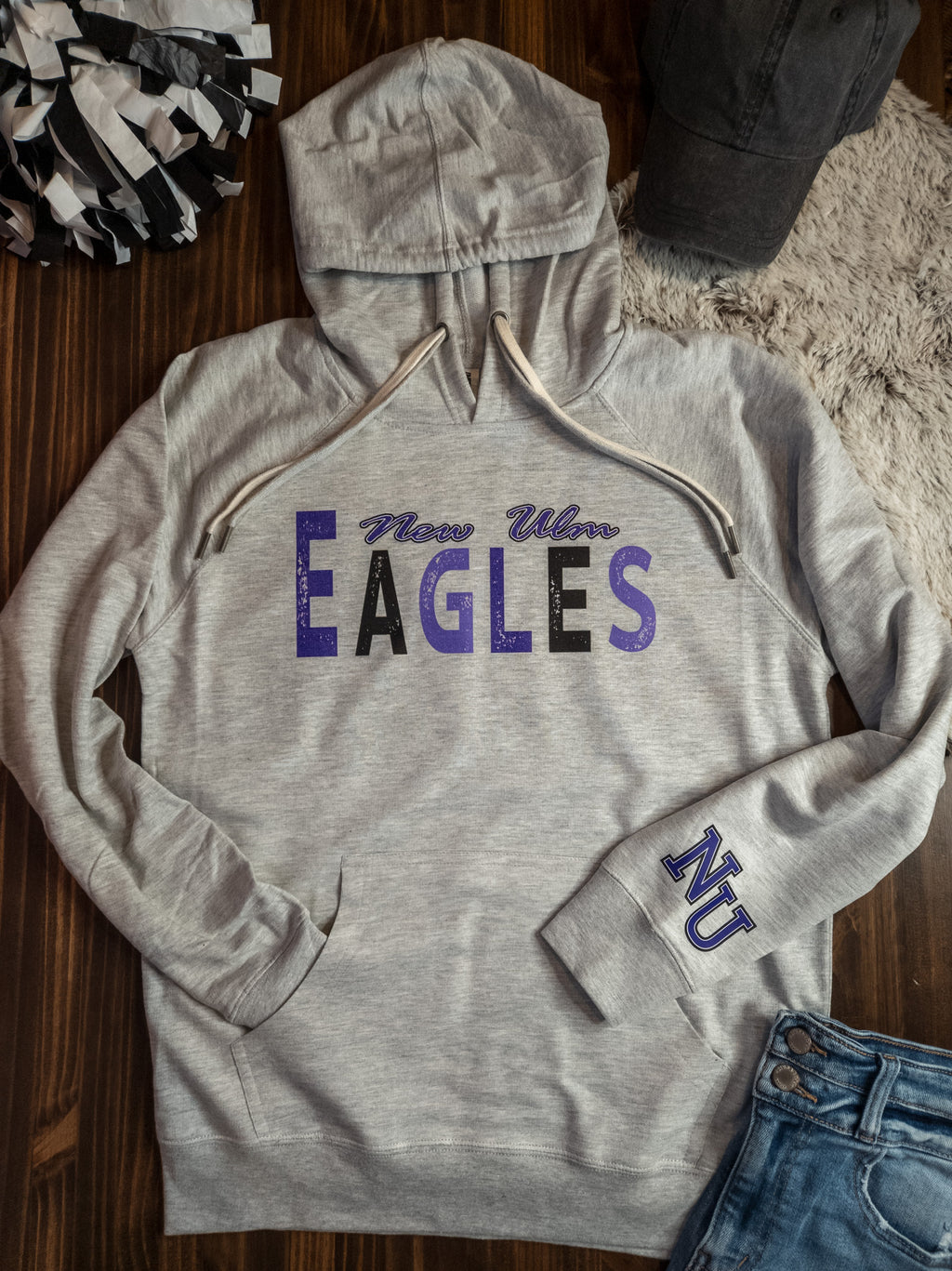 New Ulm Eagles Gray Double Lace Sweatshirt – Unique Boutique